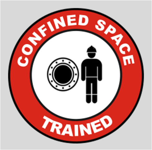 Confined Space Trained Button – Health and Safety Assistant