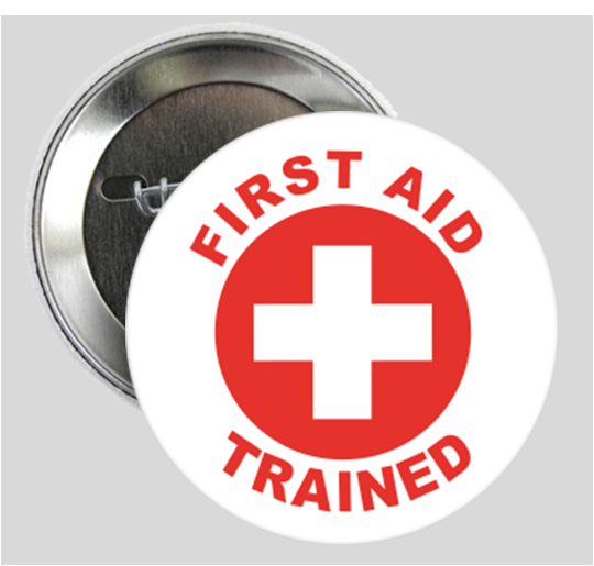 First Aid Trained Button – Health and Safety Assistant