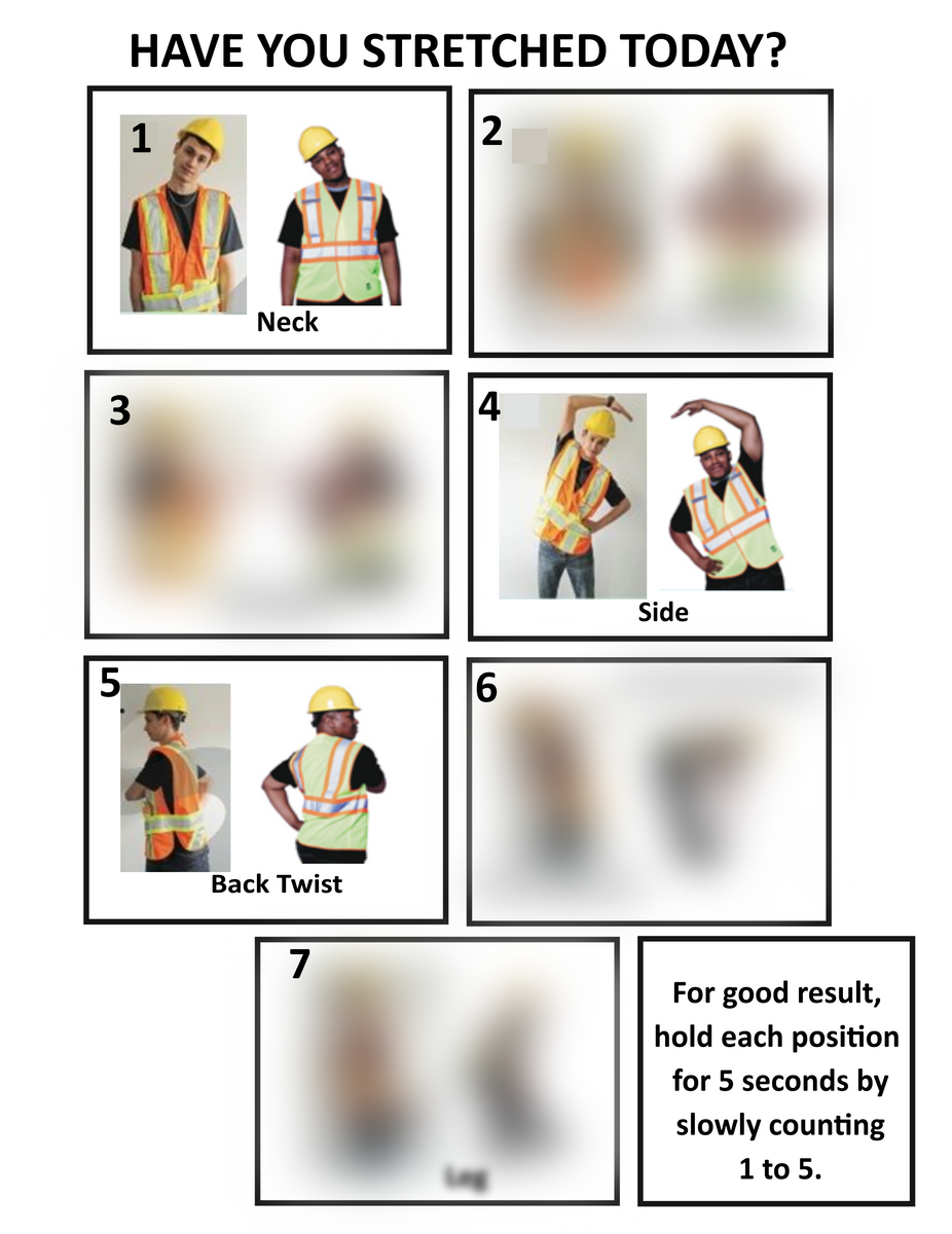 Worker Body Stretching Exercise Chart – Health and Safety Assistant